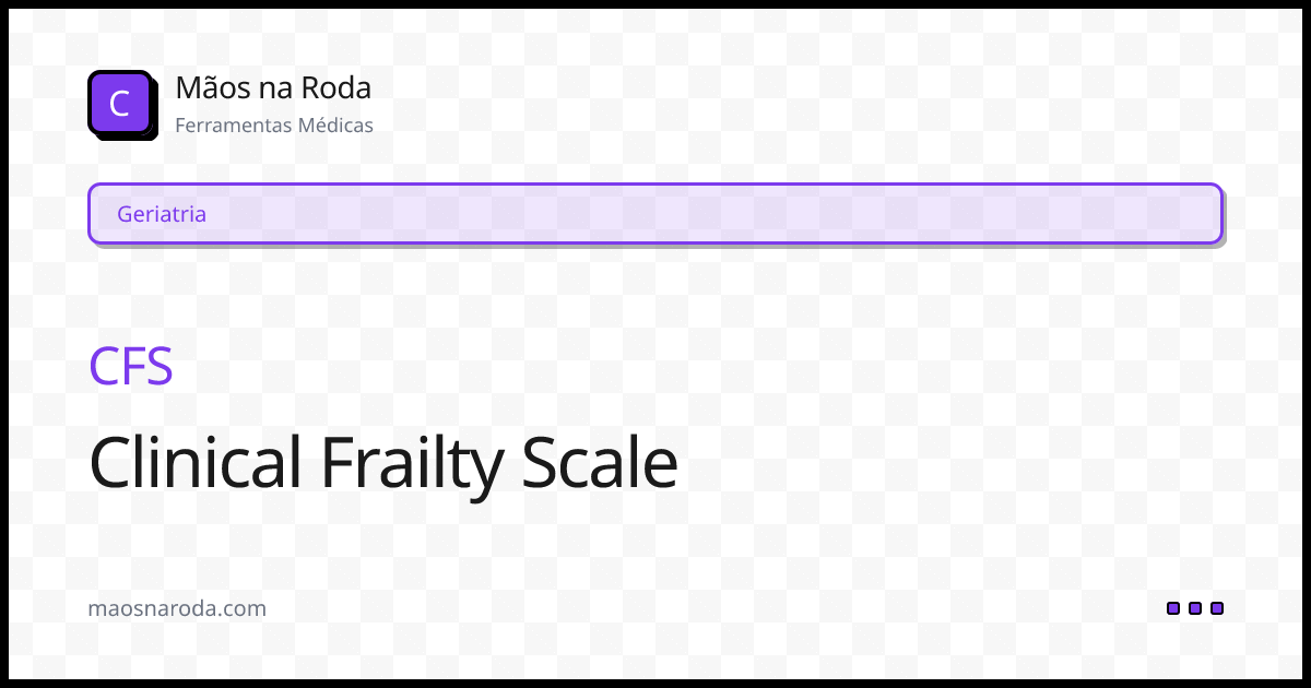 Calculadora Clinical Frailty Scale (CFS) - Mãos na Roda